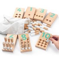 China Digital 8cm Jigsaw Wooden Number Blocks Toys Baby Educational Toys for sale