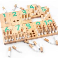 China Digital 8cm Jigsaw Wooden Number Blocks Toys Baby Educational Toys for sale