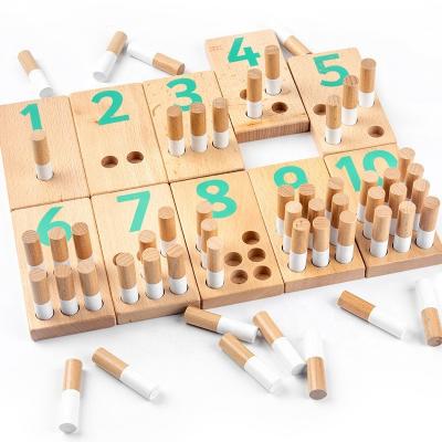 China Digital 8cm Jigsaw Wooden Number Blocks Toys Baby Educational Toys for sale