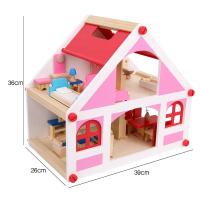 China 37.5cm Casa Vintage Wooden Dollhouse Furniture  DIY Miniature for sale