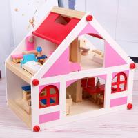 China 37.5cm Casa Vintage Wooden Dollhouse Furniture  DIY Miniature for sale