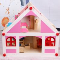 China 37.5cm Casa Vintage Wooden Dollhouse Furniture  DIY Miniature for sale