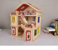 China Kids DIY 55.5cm Garage Mini Dollhouse Furniture Wooden Miniature Dollhouse for sale
