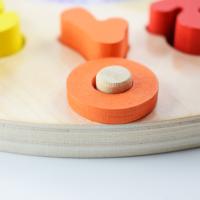 China Geometry Clock Wooden Puzzle Numbers Montessori Counting Toy for sale