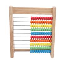 China Arithmetic Abacus Wooden Math Toy Rainbow 7cm Wooden Counting Beads for sale