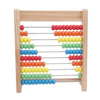 China Arithmetic Abacus Wooden Math Toy Rainbow 7cm Wooden Counting Beads for sale