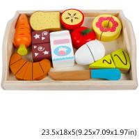 China Water Paint 1.94in Wooden Fruit Cutting Set Kitchen Role Play for sale