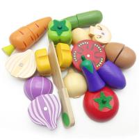 China Water Paint 1.94in Wooden Fruit Cutting Set Kitchen Role Play for sale