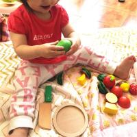 China Water Paint 1.94in Wooden Fruit Cutting Set Kitchen Role Play for sale