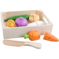 China 4.5cm Wooden Fruit Cutting Set Vegetables Kitchen Role Play Set for sale