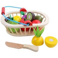 China 4.5cm Wooden Fruit Cutting Set Vegetables Kitchen Role Play Set for sale