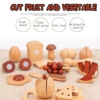 China Natural 5.5cm Wooden Fruits And Vegetables Role Play Food Set for sale