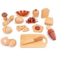 China Natural 5.5cm Wooden Fruits And Vegetables Role Play Food Set for sale