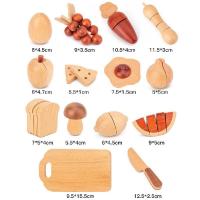 China Natural 5.5cm Wooden Fruits And Vegetables Role Play Food Set for sale