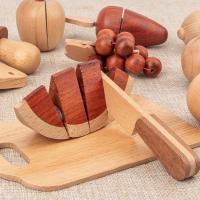 China Natural 5.5cm Wooden Fruits And Vegetables Role Play Food Set for sale