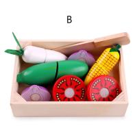 China Cooking Props 5.5cm Wooden Role Play Food Magnetic Fruit Toys for sale