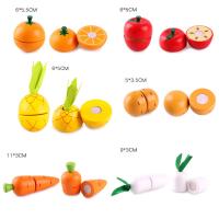 China Cooking Props 5.5cm Wooden Role Play Food Magnetic Fruit Toys for sale