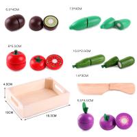 China Cooking Props 5.5cm Wooden Role Play Food Magnetic Fruit Toys for sale