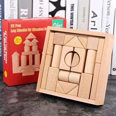 China Large 22PCS Jumbo Wooden Building Blocks Classic Castle 17.5cm for sale