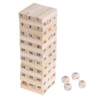 China Digits Domino Wooden Building Blocks Toy Tower Stacking Game for sale