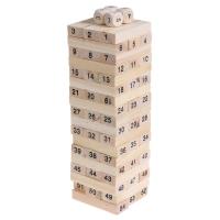 China Digits Domino Wooden Building Blocks Toy Tower Stacking Game for sale