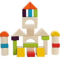 China Big 15cm Castle Wooden Building Blocks Toy Stacking 30 Pieces for sale