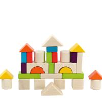 China Big 15cm Castle Wooden Building Blocks Toy Stacking 30 Pieces for sale