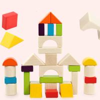 China Big 15cm Castle Wooden Building Blocks Toy Stacking 30 Pieces for sale