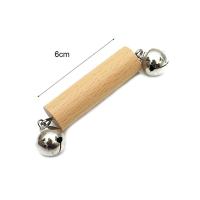 China Handbell  6 Inch Wooden Teethers Safe Tambor Beech Wood Teether for sale