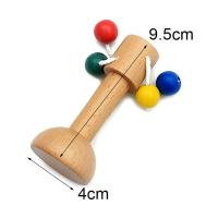 China Handbell  6 Inch Wooden Teethers Safe Tambor Beech Wood Teether for sale