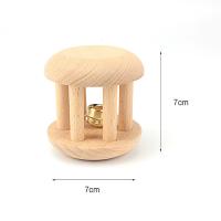 China Handbell  6 Inch Wooden Teethers Safe Tambor Beech Wood Teether for sale
