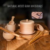 China Tableware 8.9cm Wooden Miniature Kitchen Set Wooden Cooking Set Toy for sale