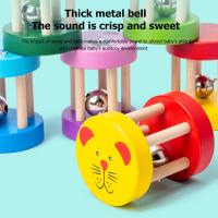 China Montessori Rattle 1.9in Wooden Musical Toys Baby Wooden Instrument Set for sale