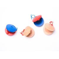 China Round Castanets Wooden Music Set Baby Instrument Teaching Aids Kids for sale
