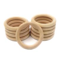 China Bracelet DIY 55mm Wooden Teething Toy Beech Wood Teething Rings for sale