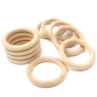 China Bracelet DIY 55mm Wooden Teething Toy Beech Wood Teething Rings for sale