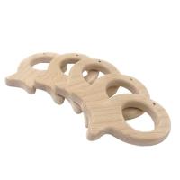 China Beech Handmade 55mm Wooden Teething Toy Natural Wood Teethers Necklace for sale