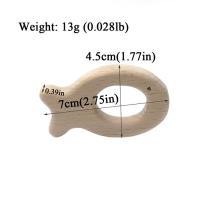 China Beech Handmade 55mm Wooden Teething Toy Natural Wood Teethers Necklace for sale