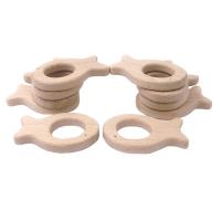 China Beech Handmade 55mm Wooden Teething Toy Natural Wood Teethers Necklace for sale