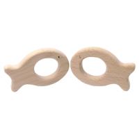 China Beech Handmade 55mm Wooden Teething Toy Natural Wood Teethers Necklace for sale