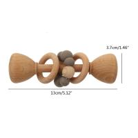 China Rabbit 5.12in Beech Wood Teether Natural Wooden Bunny Teether for sale