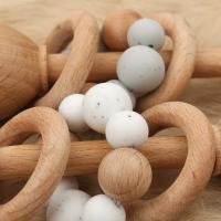 China Rabbit 5.12in Beech Wood Teether Natural Wooden Bunny Teether for sale