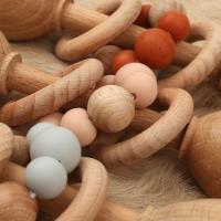 China Rabbit 5.12in Beech Wood Teether Natural Wooden Bunny Teether for sale