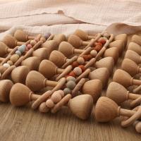 China Rabbit 5.12in Beech Wood Teether Natural Wooden Bunny Teether for sale