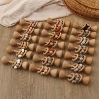 China Rabbit 5.12in Beech Wood Teether Natural Wooden Bunny Teether for sale