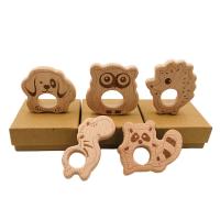 China Necklace Pendant Wooden Teething Toy ISO9001 Wooden Animal Teether for sale