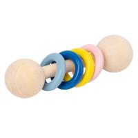 China Gym Rodent 10.7cm Wooden Rattle Ring Montessori Wooden Teethers Safe for sale