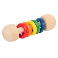 China Gym Rodent 10.7cm Wooden Rattle Ring Montessori Wooden Teethers Safe for sale