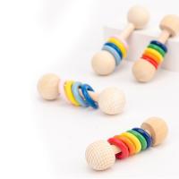 China Gym Rodent 10.7cm Wooden Rattle Ring Montessori Wooden Teethers Safe for sale