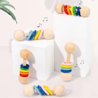 China Gym Rodent 10.7cm Wooden Rattle Ring Montessori Wooden Teethers Safe for sale